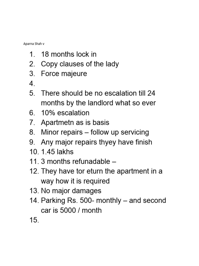 Aparna - Agreement | PDF