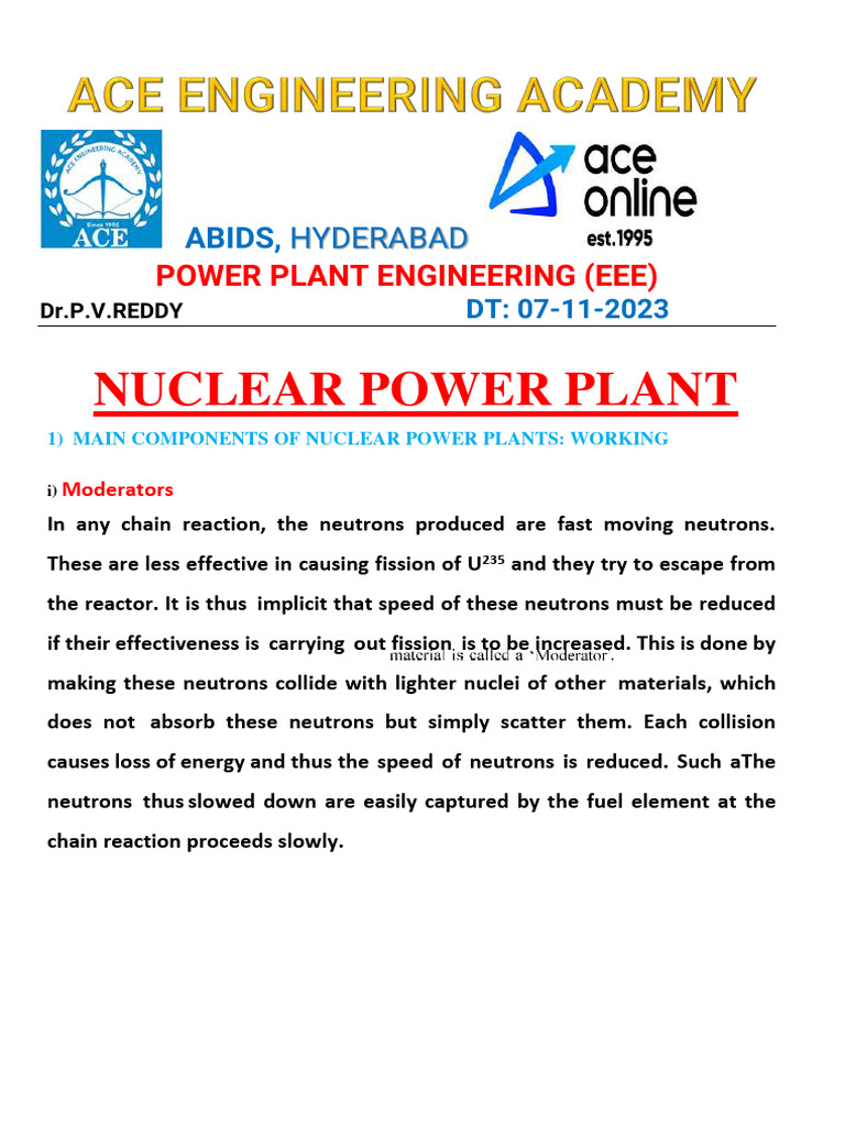 18) Notes - Nuclear Power Plant | Download Free PDF | Nuclear Reactor ...