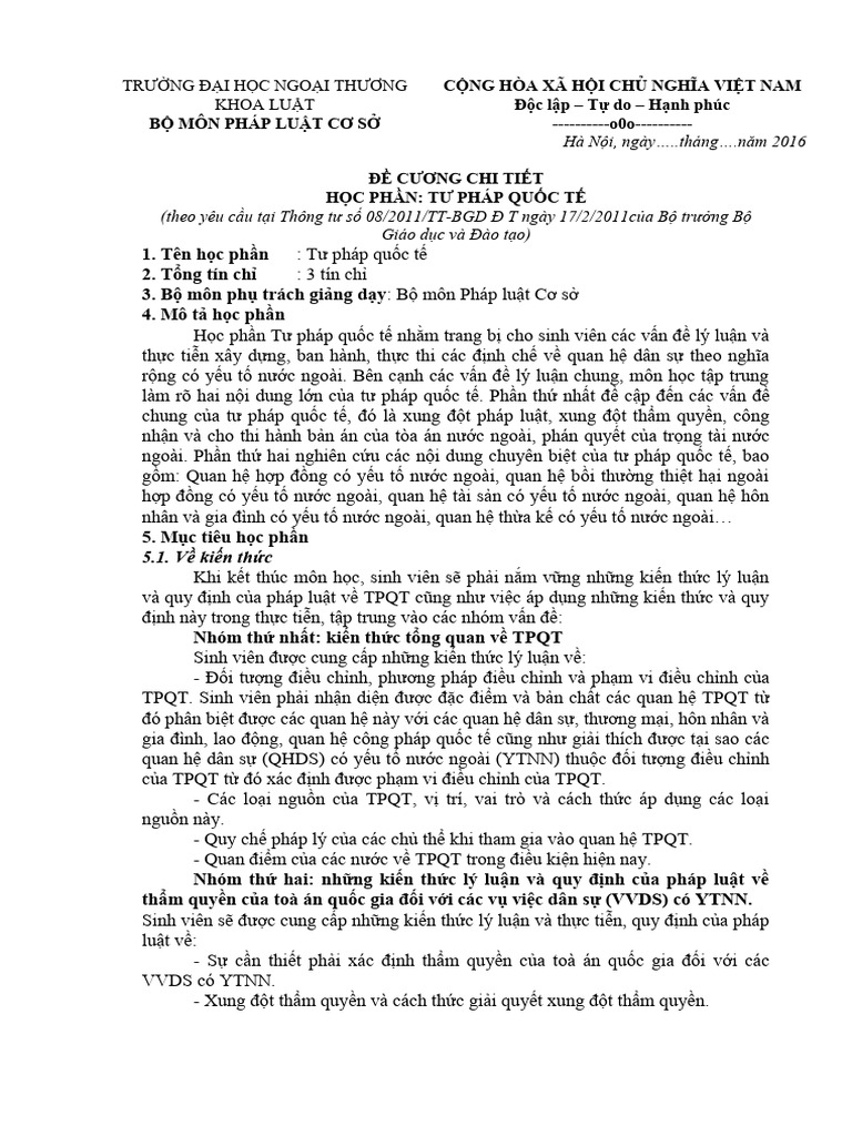 LTMQT.33. PLU308 Tu Phap Quoc Te | PDF