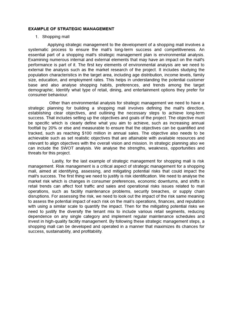 Example of Strategic Management (Res558) | PDF | Strategic Management ...