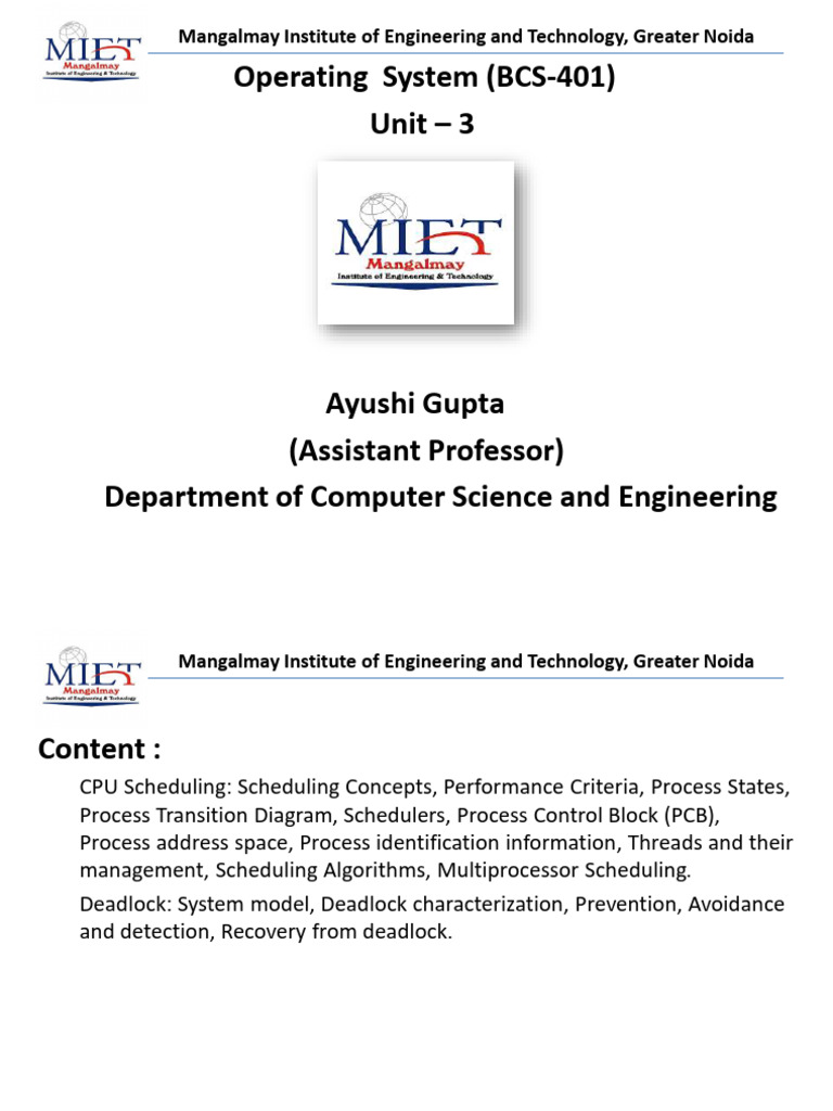 OS_Unit-3 | Download Free PDF | Process (Computing) | Scheduling ...