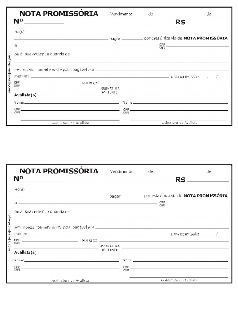 Nota Promissoria Com Avalista | PDF