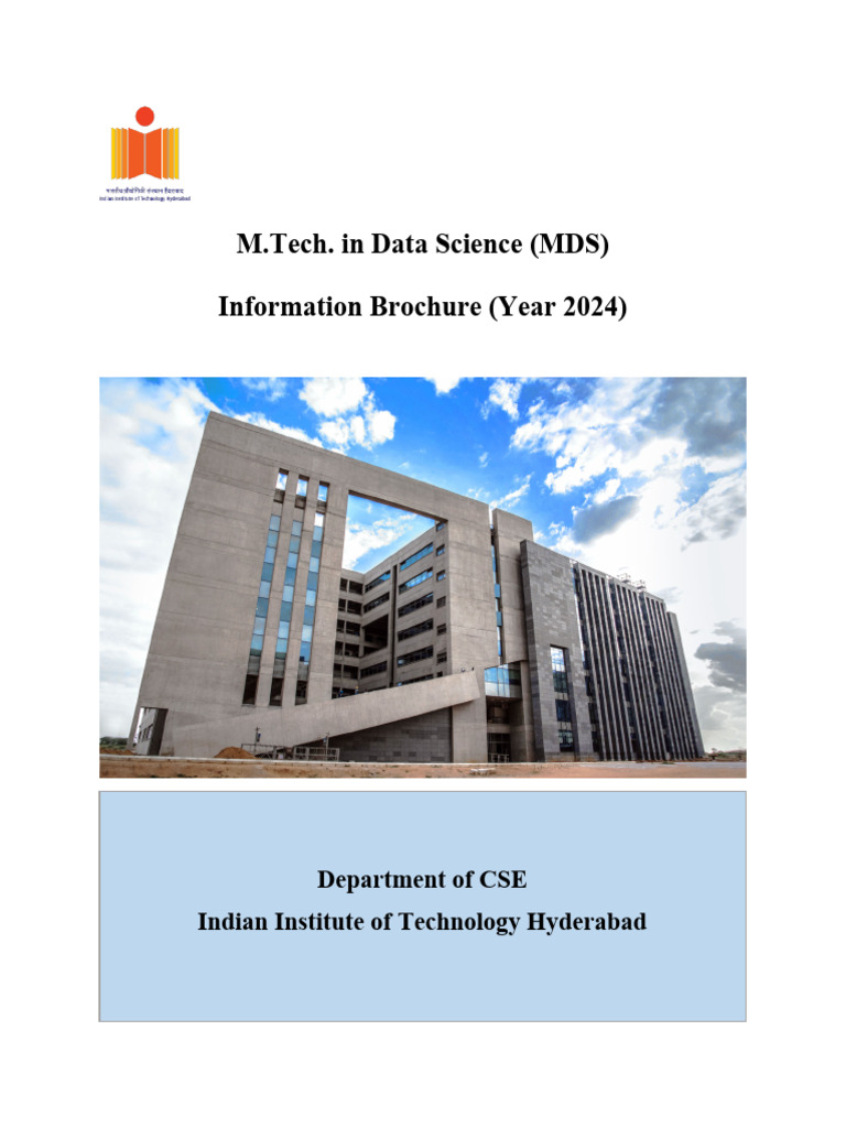 IITH - MDS Brochure 2024 | PDF | Science | Computing