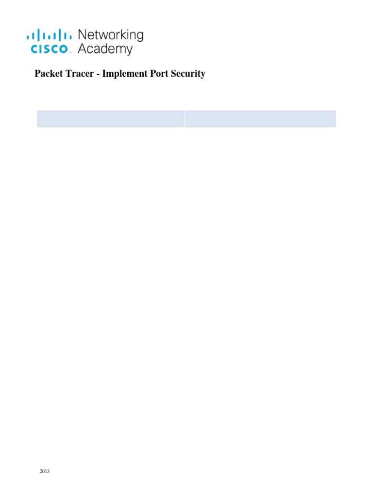 11.1.10 Packet Tracer - Implement Port Security - ILM | PDF | Network Interface Controller ...