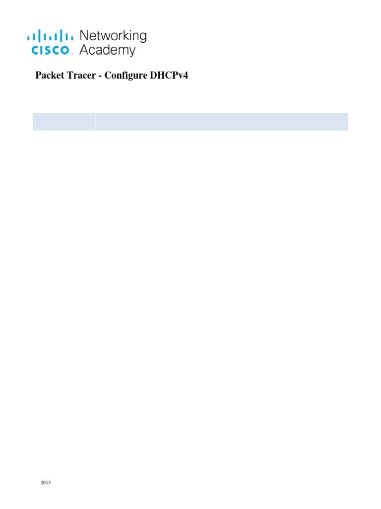 7.2.10 Packet Tracer - Configure DHCPv4 - ILM | PDF | Ip Address | Router (Computing)