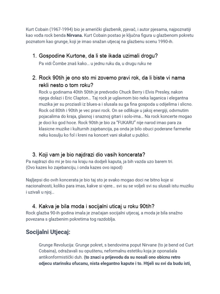 Curt Cobain (Kurton Kobaja) | PDF