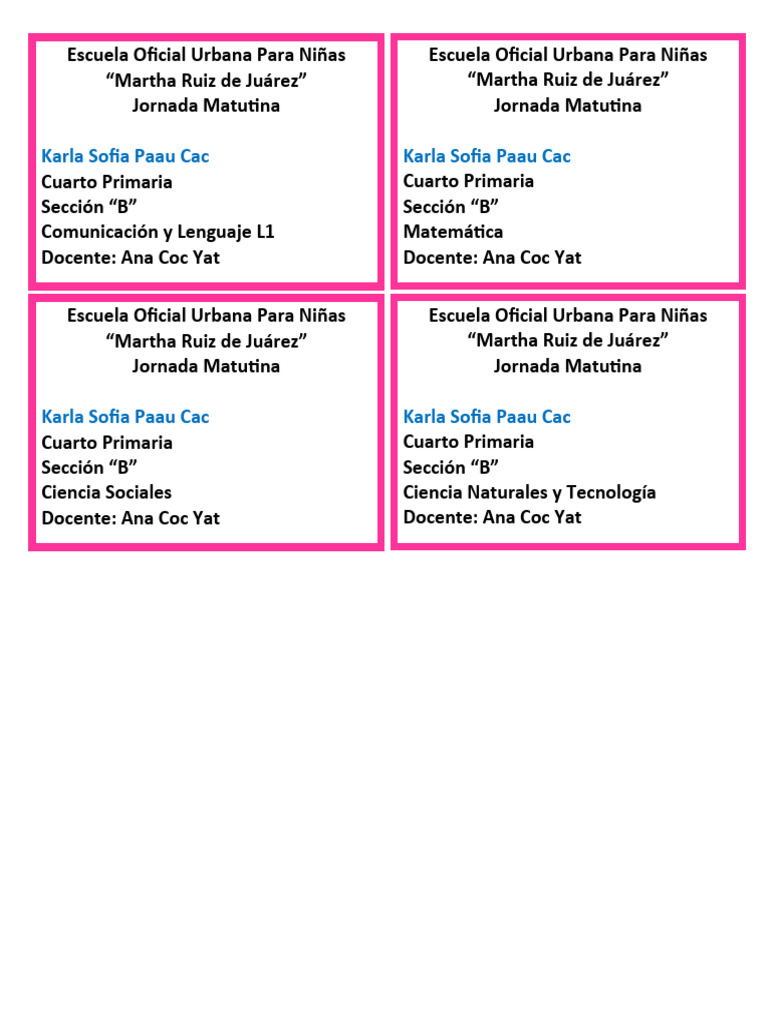 Clases de Cuarto Primaria con Ana Coc Yat | PDF