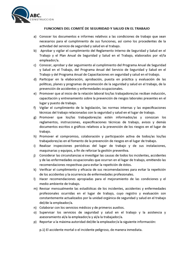 Funciones Del Csst | PDF | Seguridad y salud ocupacional | La seguridad