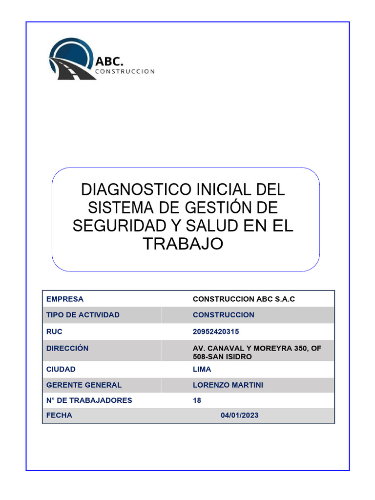 Diagnostico Inicial LINEA BASE SST | PDF | Valores | Planificación