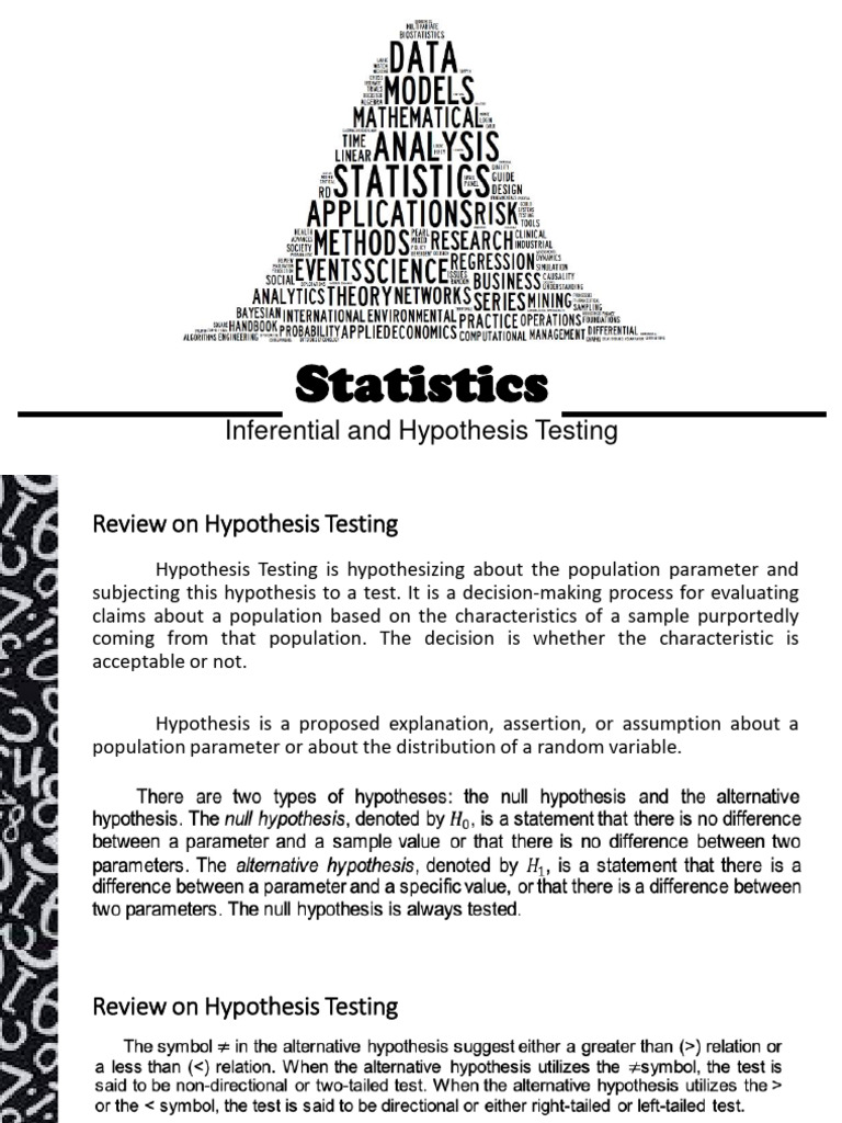 Module 10 Inferential and Hypothesis Testing | PDF | Statistical ...