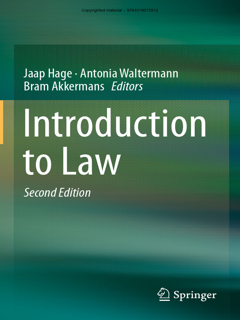 Jaap Hage - Introduction To Law | PDF | Equity (Law) | Common Law