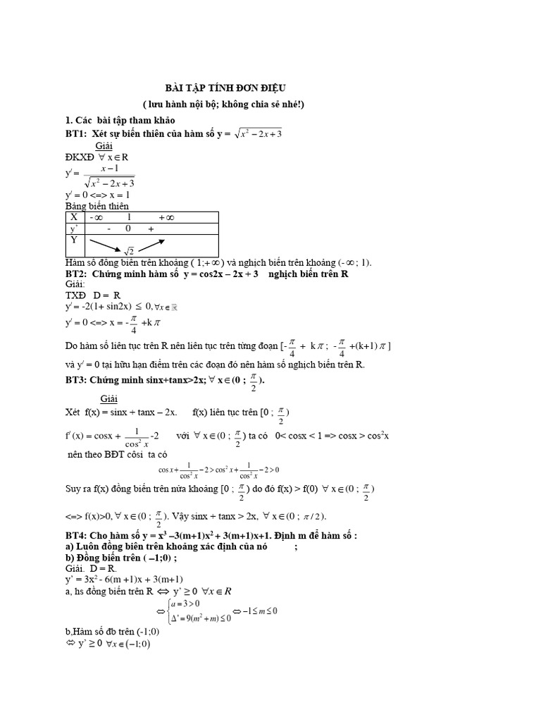 BT Tinh Don Dieu | PDF