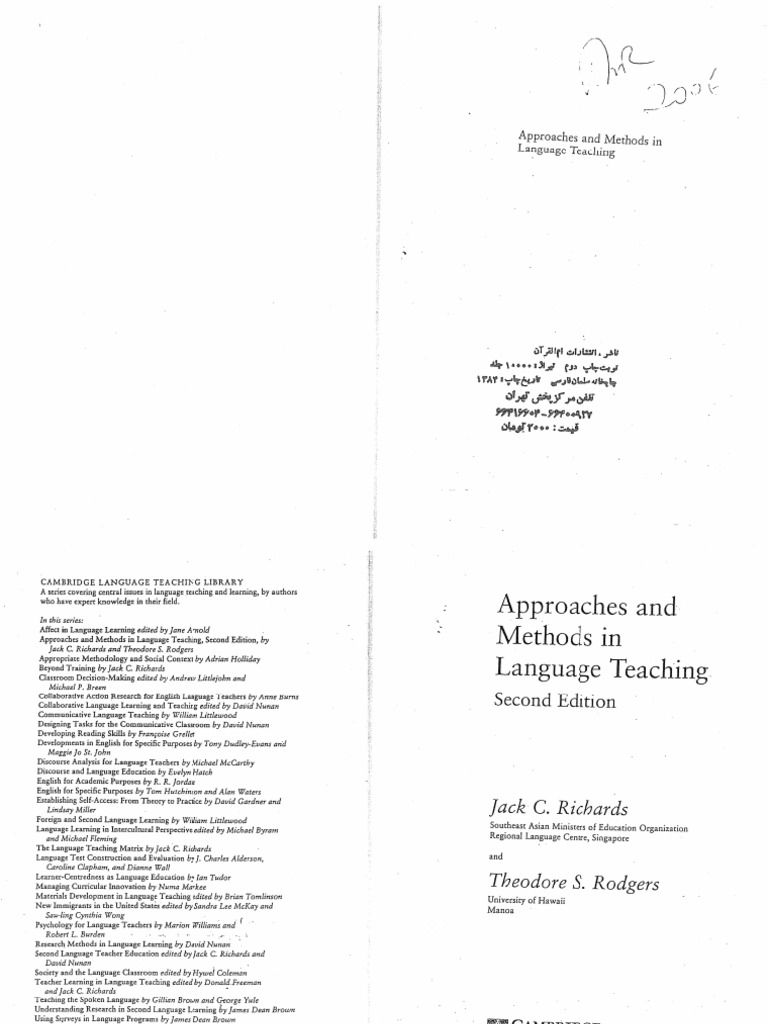 Approaches and Methods in Language Teac | PDF