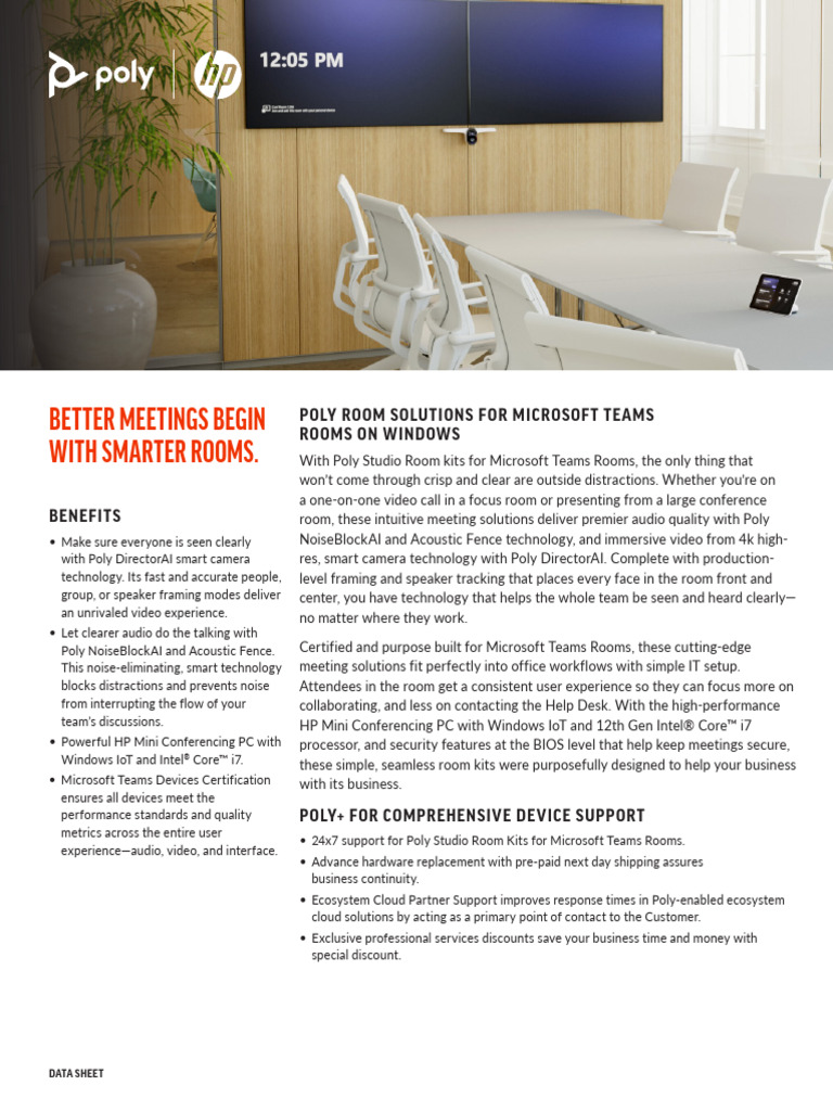 Poly Room Solutions For Microsoft Teams Rooms Data Sheet-En | PDF | Usb ...