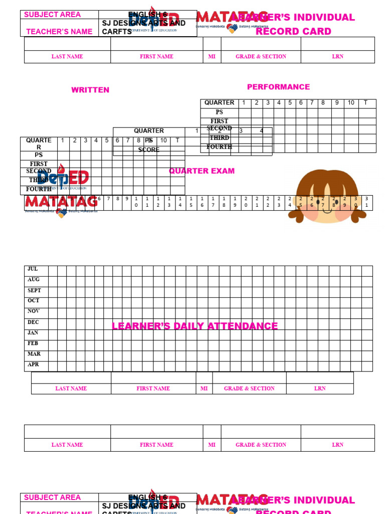 Individual-Record-Card Matatag | PDF