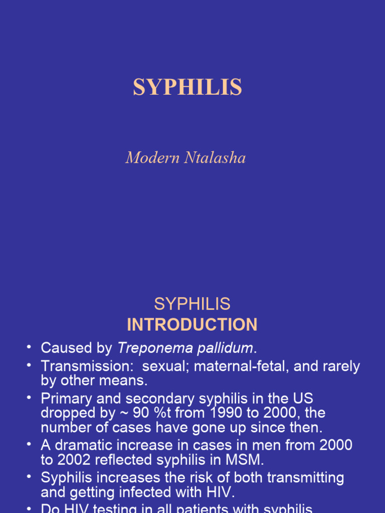 SYPHILIS Notes | Download Free PDF | Health Sciences | Public Health