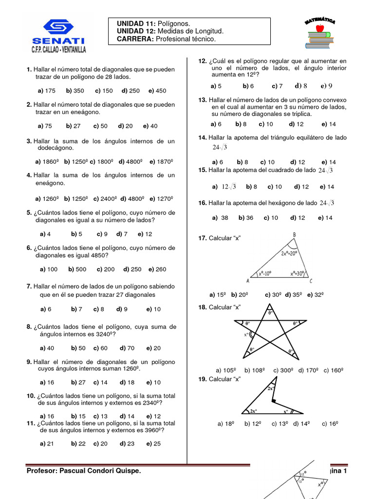 11-12 -POLÍGONOS Y MEDIDAS DE LONGITUD..... | PDF | Geometría del plano euclidiano | Politopos