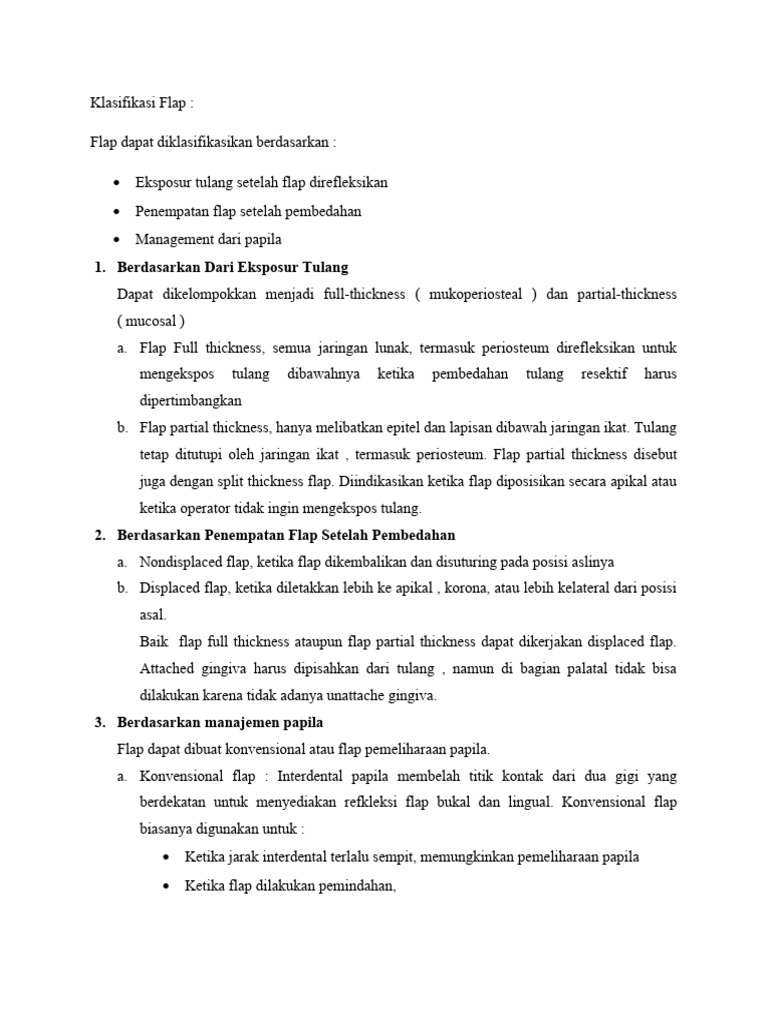 Klasifikasi Flap Dan Insisi | PDF