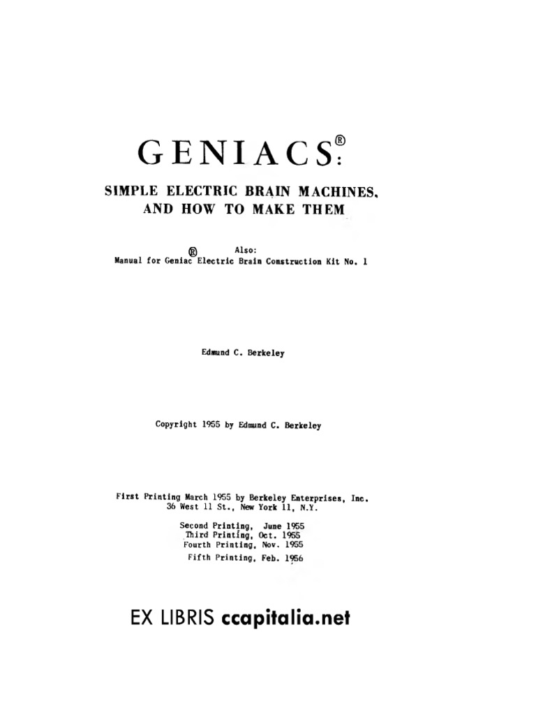Geniac Manual | PDF | Switch | Electrical Wiring
