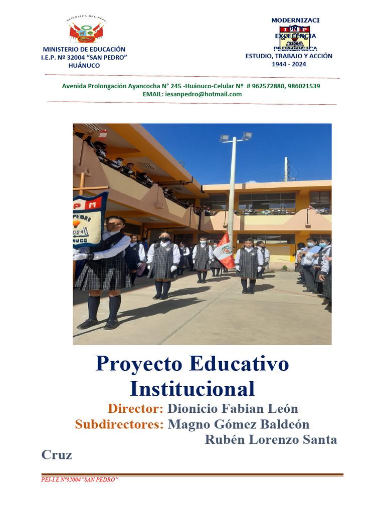 PEI San Pedro-2024 - 2026 - Actualizado | PDF | Enseñando | Evaluación