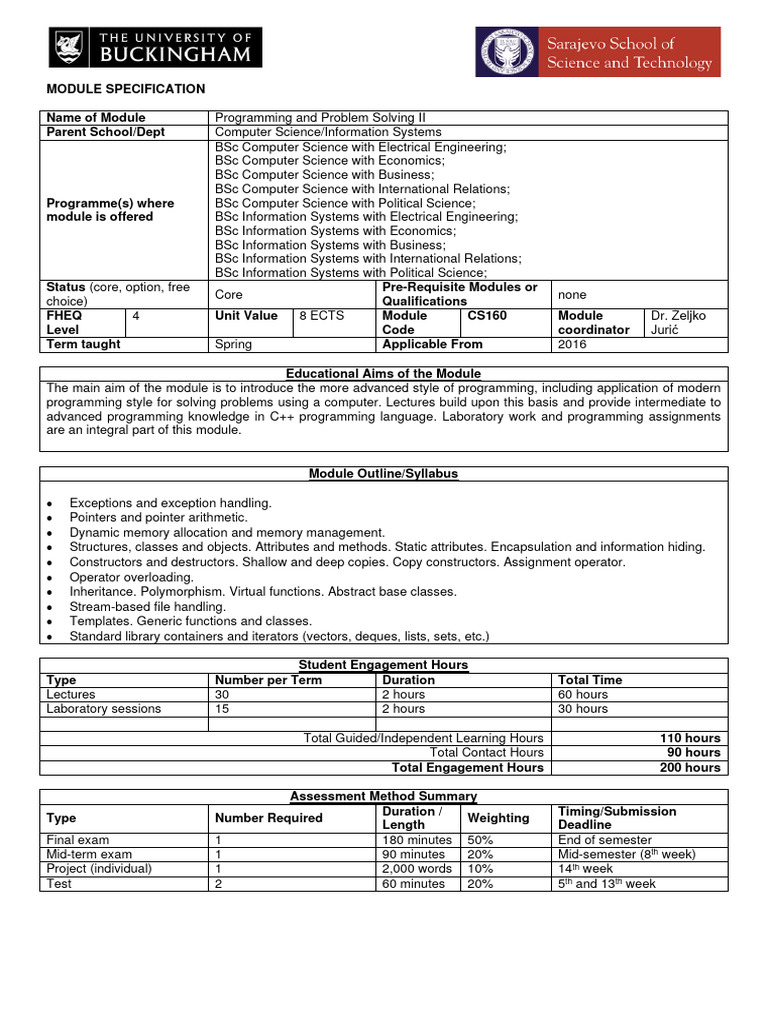 Cs160 Programming And Problem Solving Ii L4 Pdf Computer Programming Computing 4651