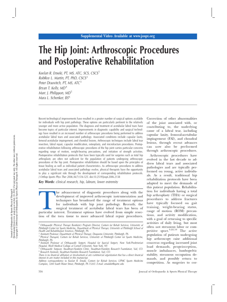 Jospt.2006.2138 - Tiempos de Carga | PDF | Physical Therapy | Hip