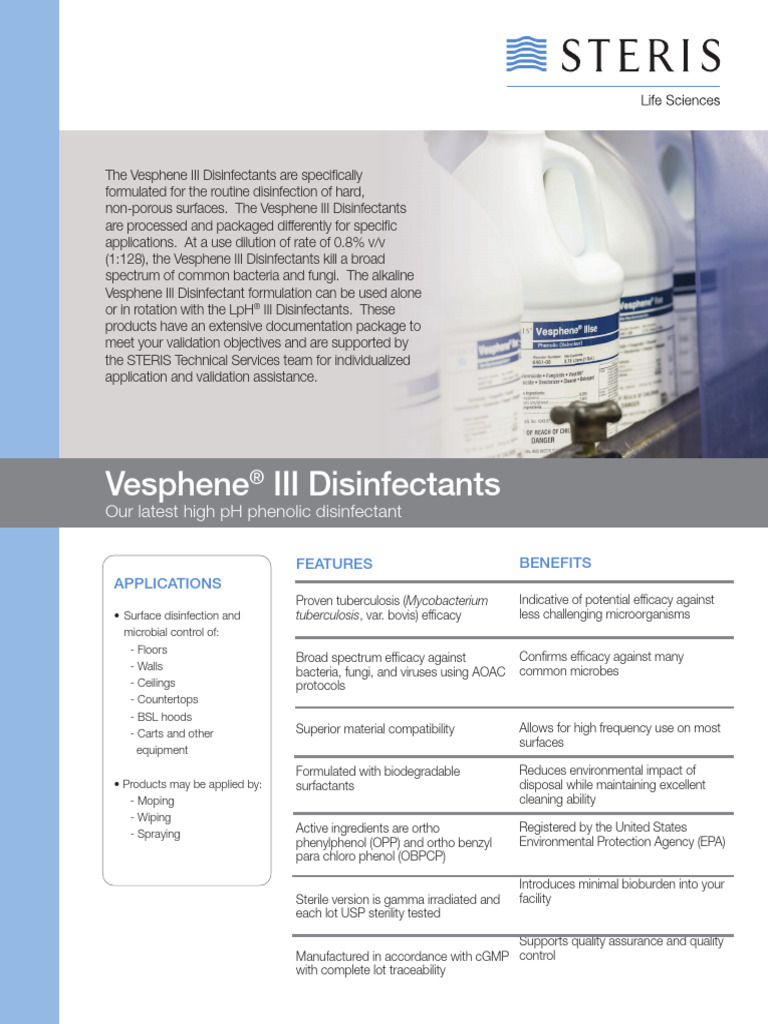 Vesphene III Disinfectants | PDF | Disinfectant | Microbiology