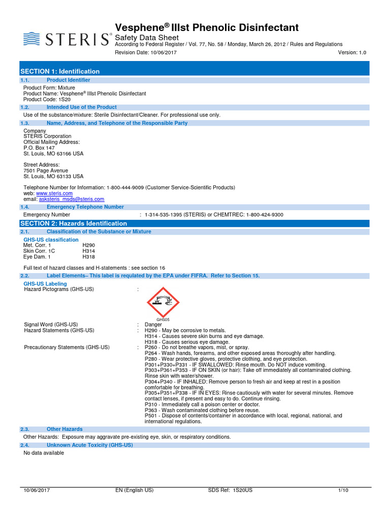Vesphene III | PDF | Firefighting | Pesticide