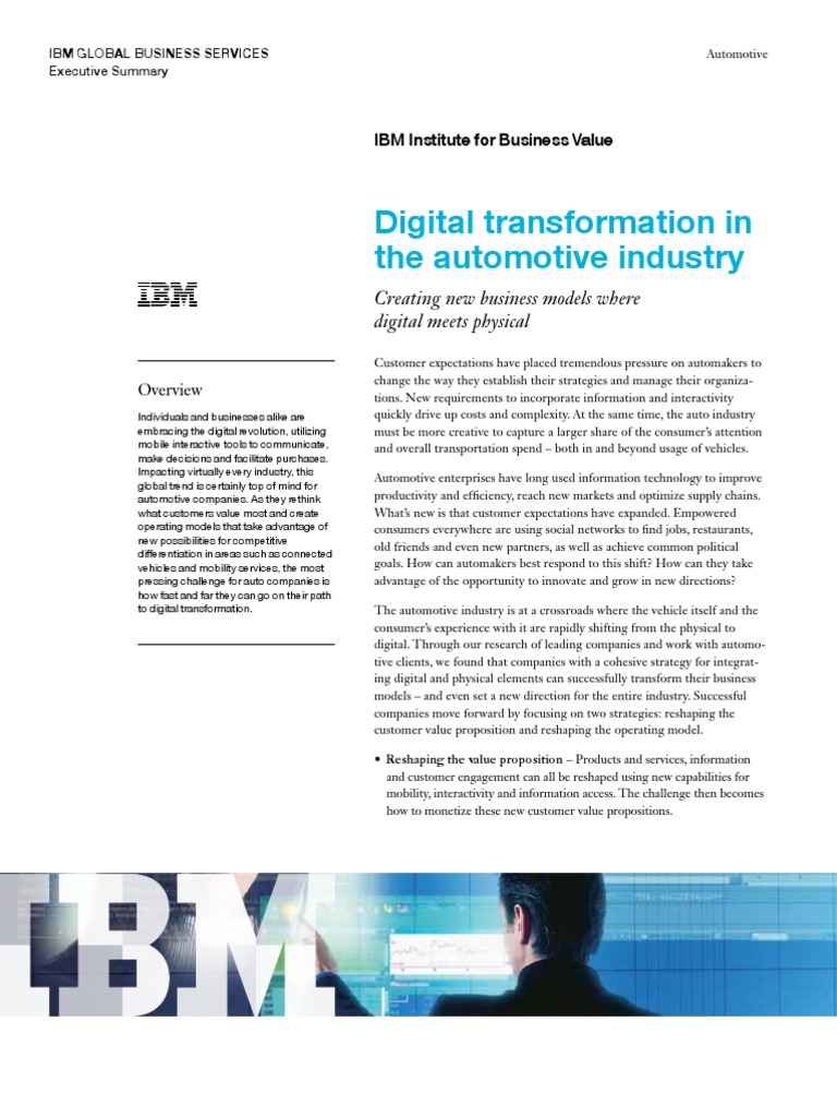 Digital Transformation In The Automotive Industry Pdf Business