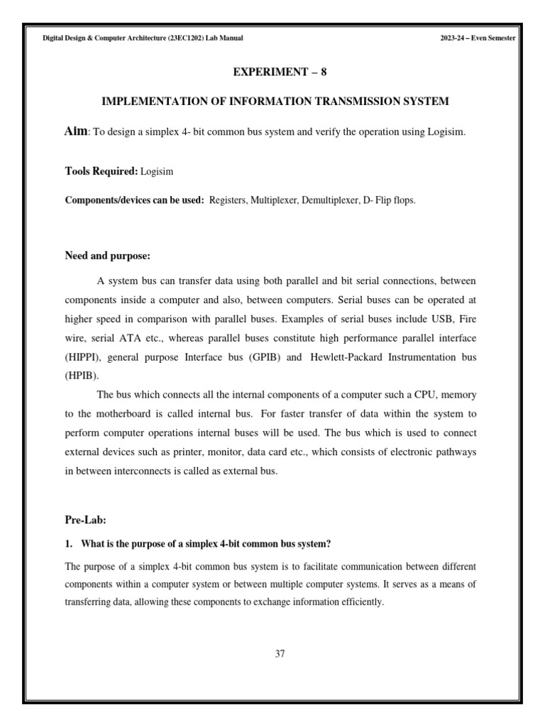 Experiment 8 - DDCA | PDF | Information And Communications Technology | Physical Layer Protocols