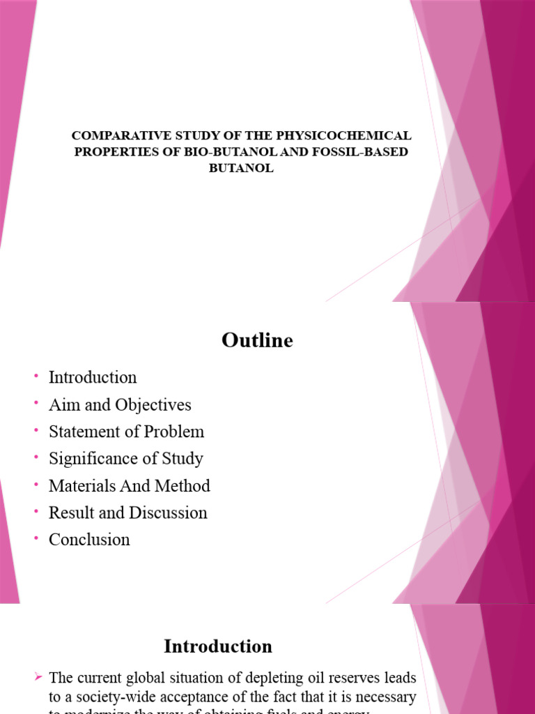 Comparative Study of The Physicochemical Properties of Bio-Butanol and ...