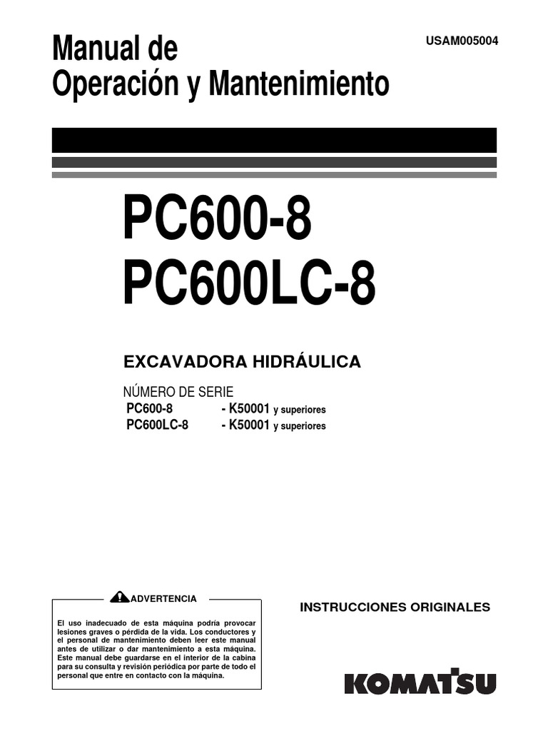 PC600-8 Op & Mantencion | PDF | Fuente de alimentación | ruido