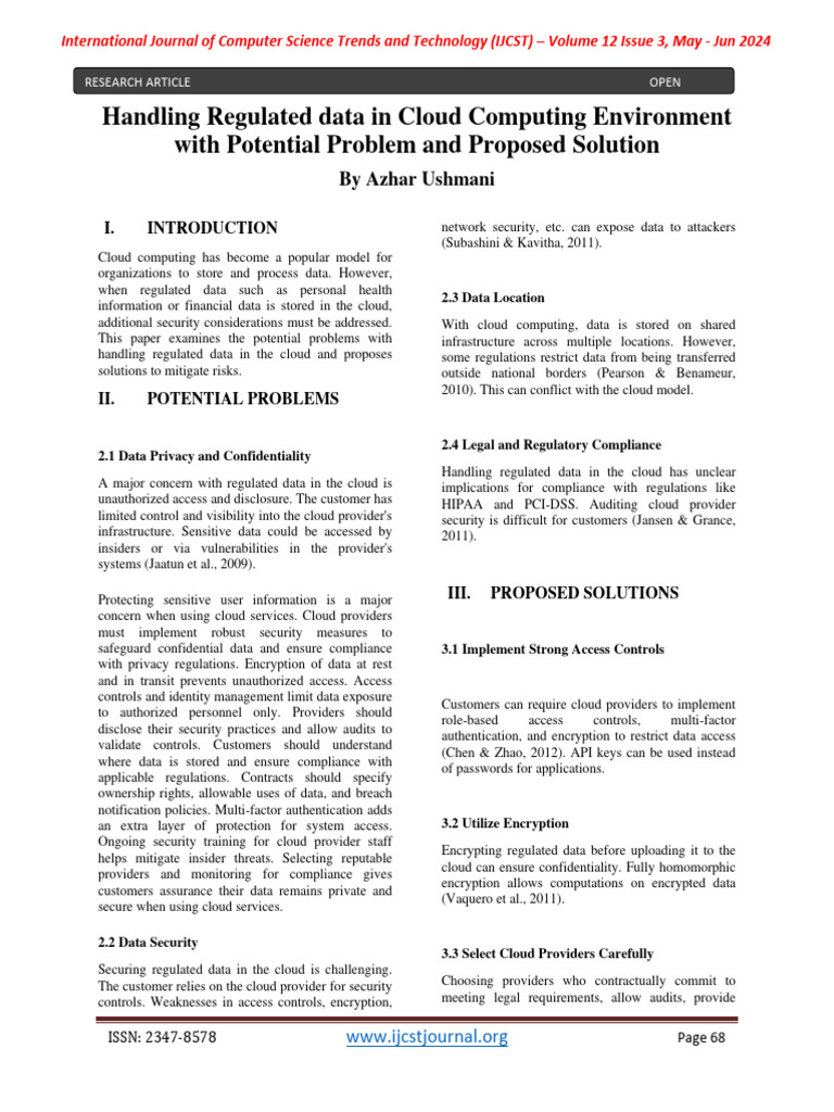 (IJCST-V12I3P15) :by Azhar Ushmani | PDF | Cloud Computing | Information Security