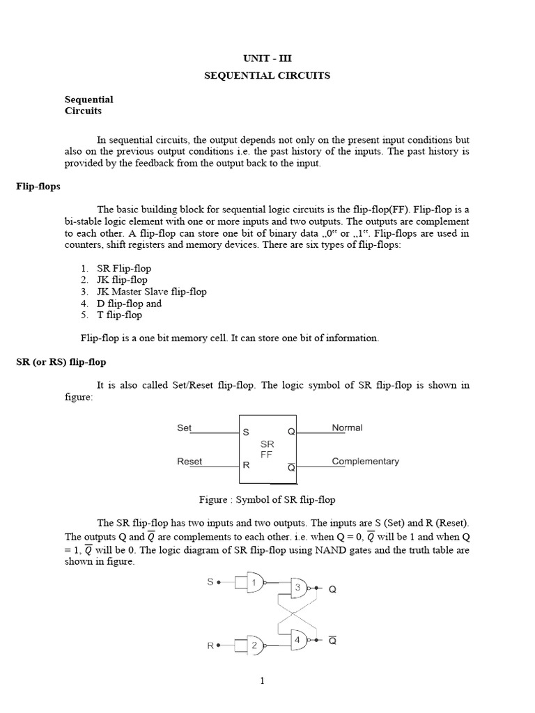UNIT III Sequential Circuit | Download Free PDF | Logic Gate | Electronic Design