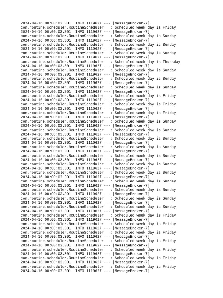 spring.log.2024-04-16 | PDF | Workweek And Weekend