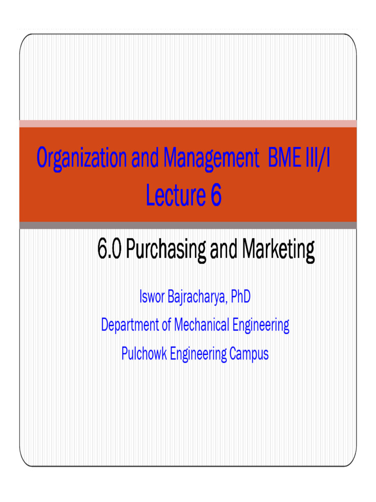 Lecture 6 - Purchasing - Marketing | PDF | Marketing | Brand