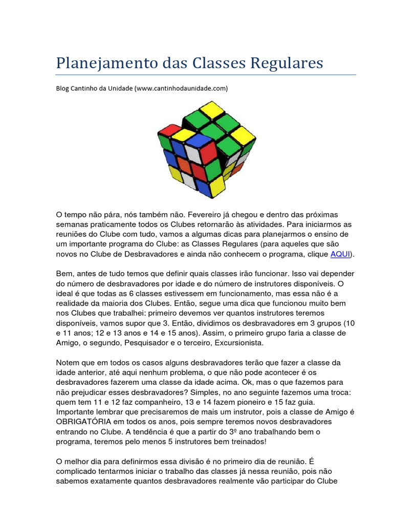 Como Fazer o Planejamento Das Classes | PDF | Igreja Adventista do Sétimo Dia