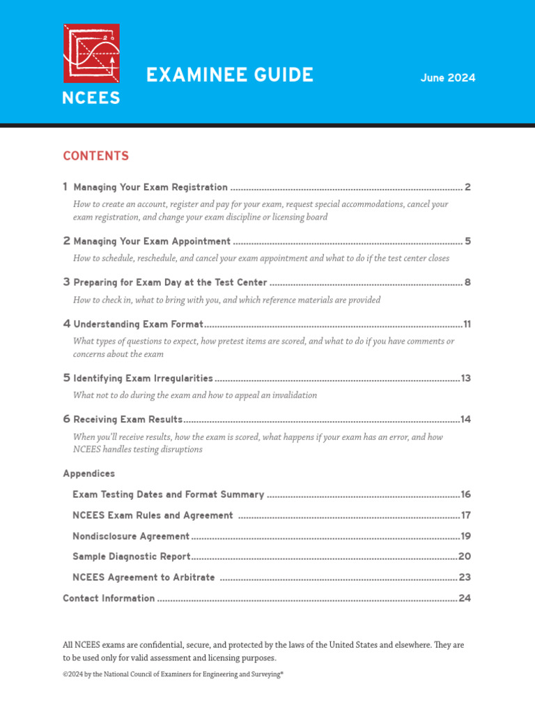 NCEESExamGuide June-2024 | PDF | Multiple Choice