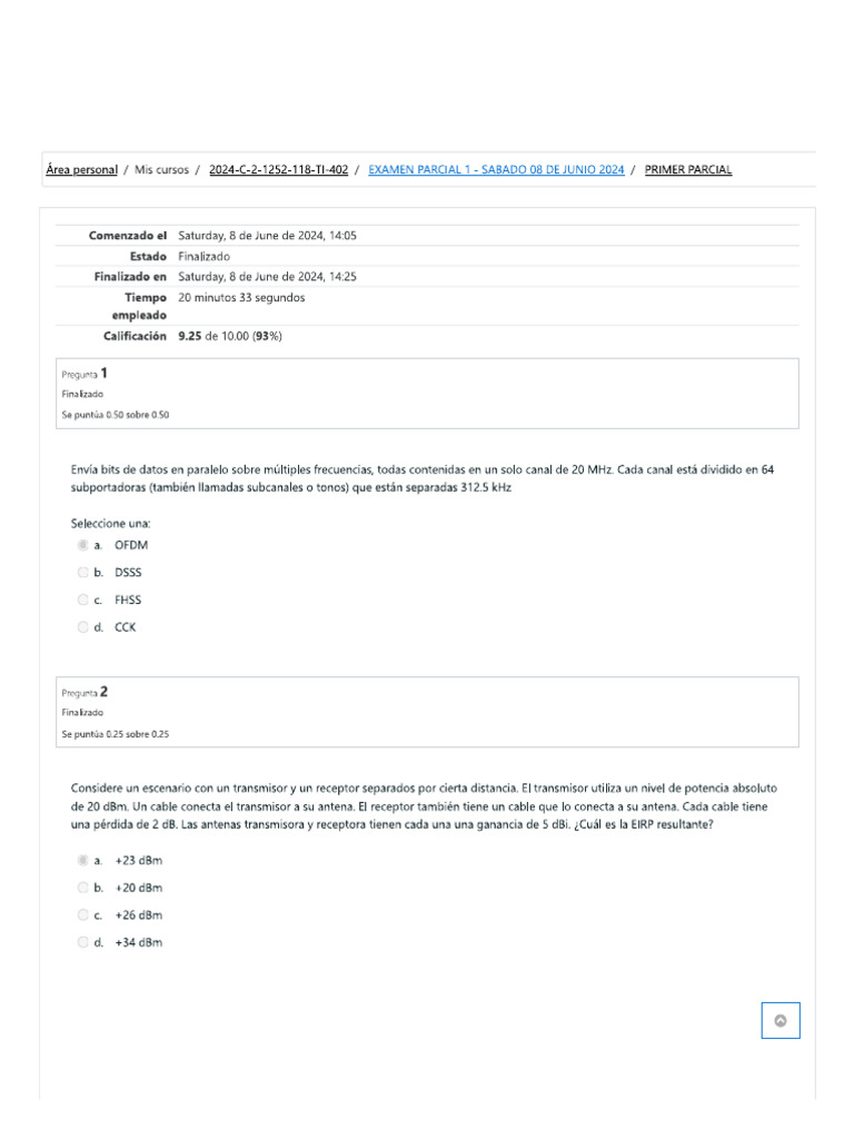primer parcial redes inalambricas | PDF
