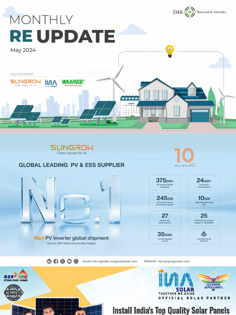 RE Monthly Update - May-2024 | PDF | Solar Power | Renewable Energy