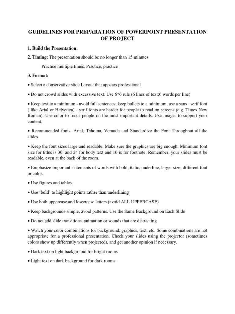 Presentation-Slide Guidelines | PDF | Typefaces | Text