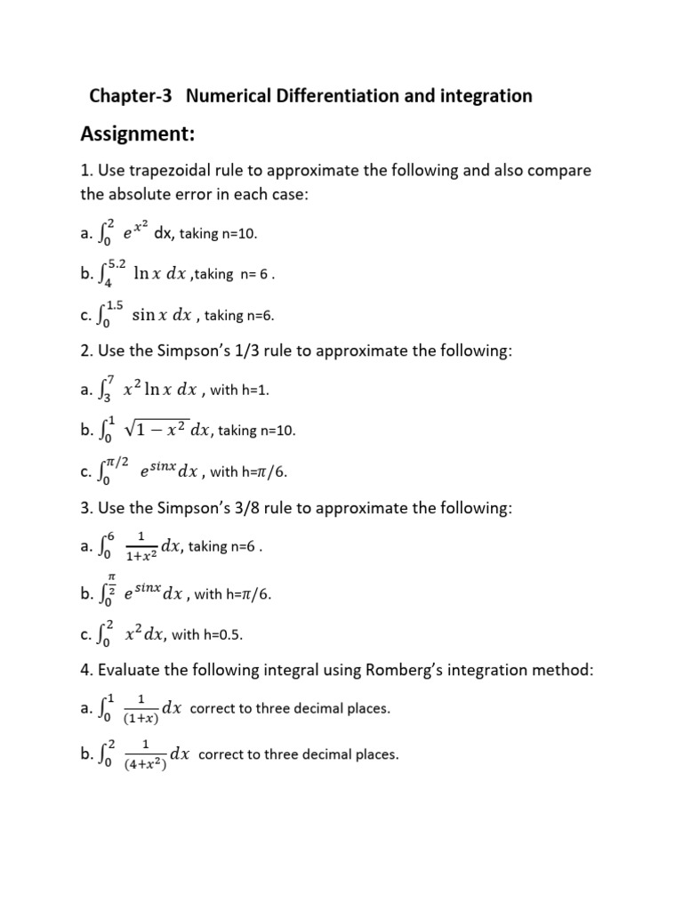 Numerical Methods: Integration Techniques | PDF