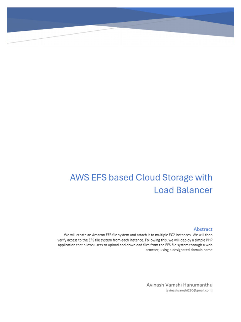Project Documentation - EFS Based Cloud Storage | PDF | Cloud Computing | World Wide Web