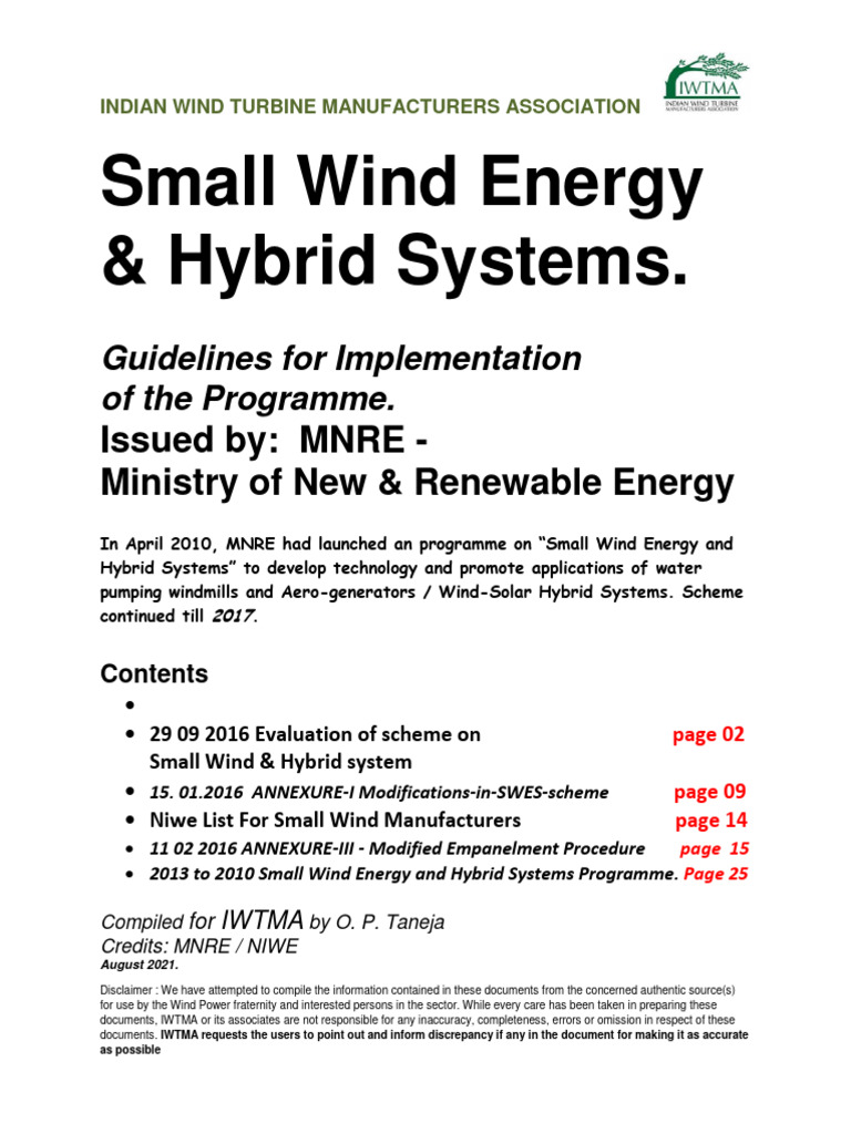Small wind policy Guidelines | Download Free PDF | Specification ...