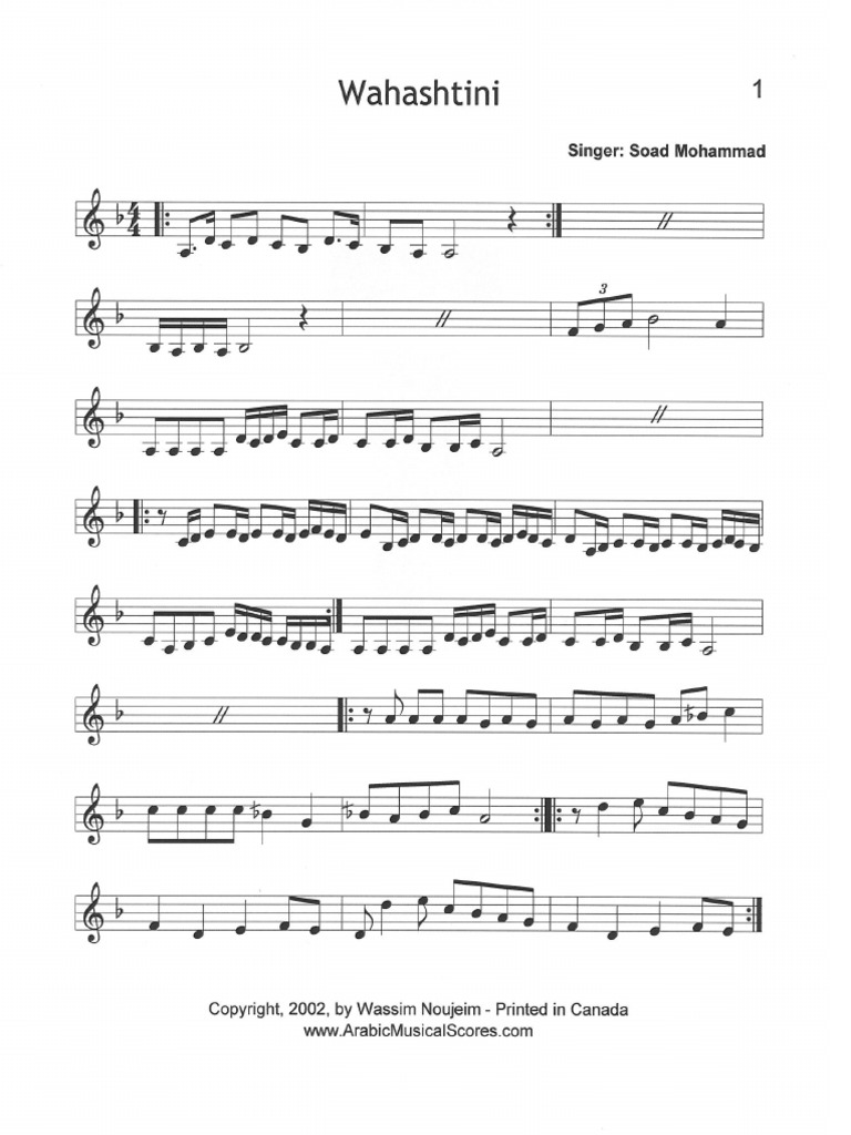 Sheetmusic_Wahashtini | PDF
