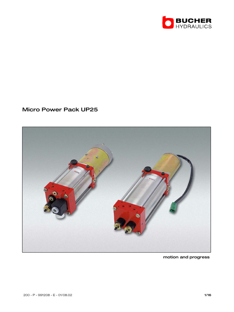 Micro Power Pack UP25: Motion and Progress | PDF | Pump | Valve