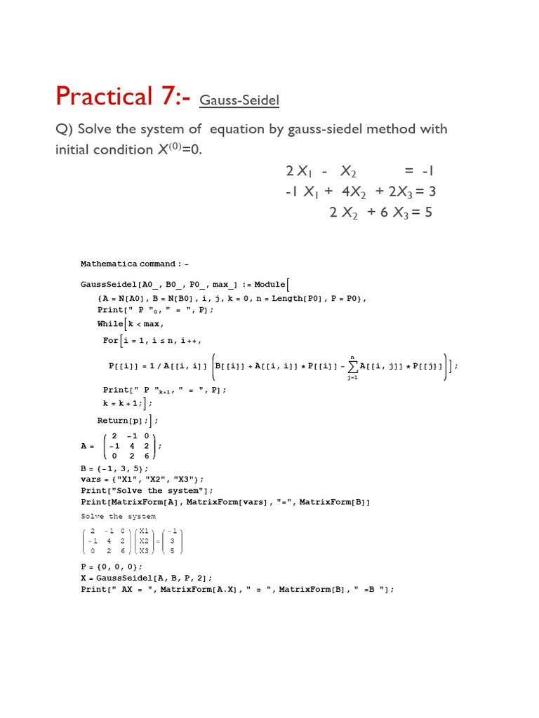 Gauss Seidel | PDF