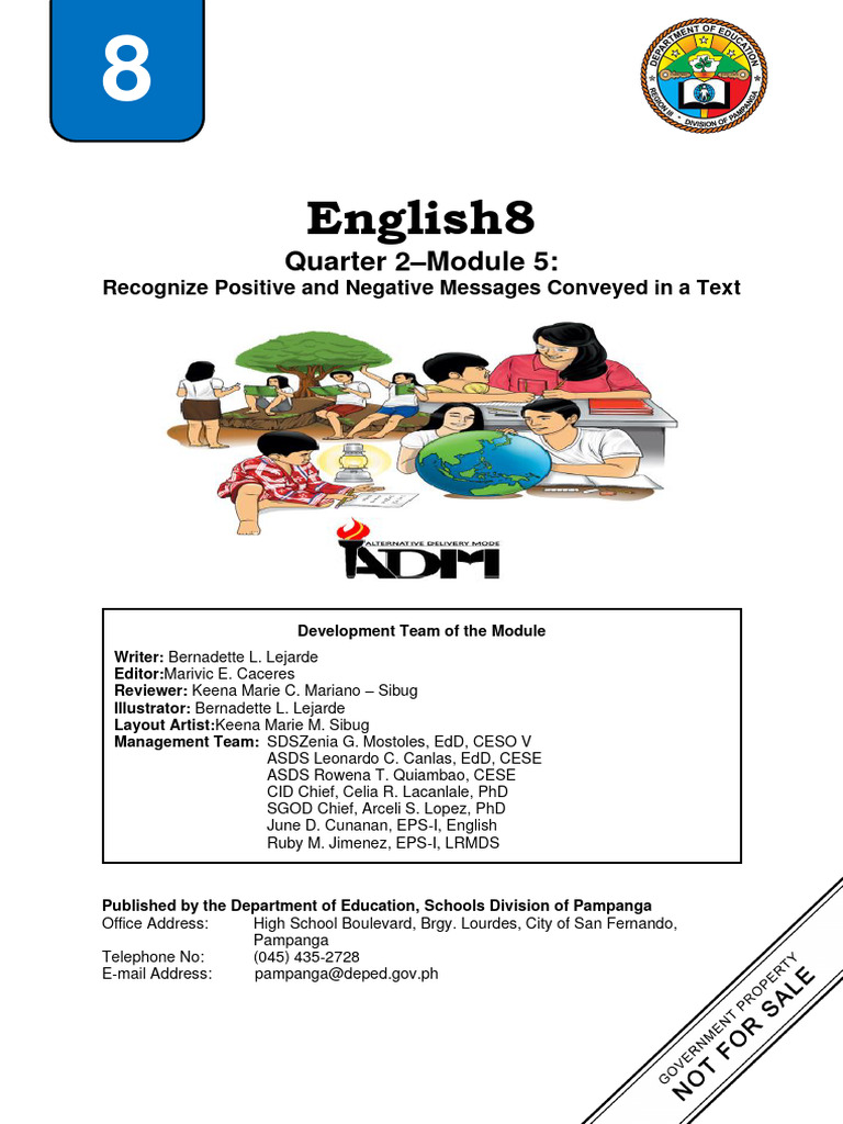 English8 Q2 Week5 Mod5 Recognizepositiveandnegative | PDF | Critical Thinking | Thought