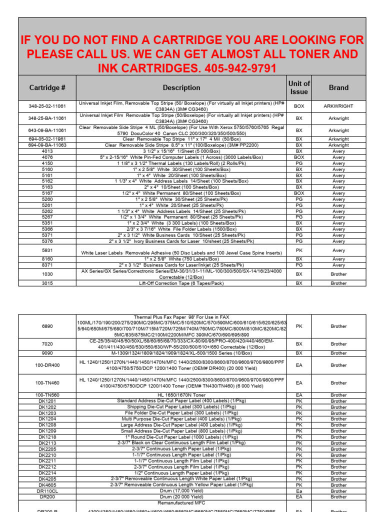 ACE Media Supply Printer Products List | PDF | Printer (Computing) | Magenta