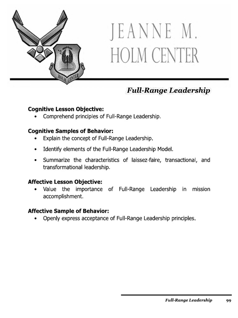 Full Range Leadership Model | PDF
